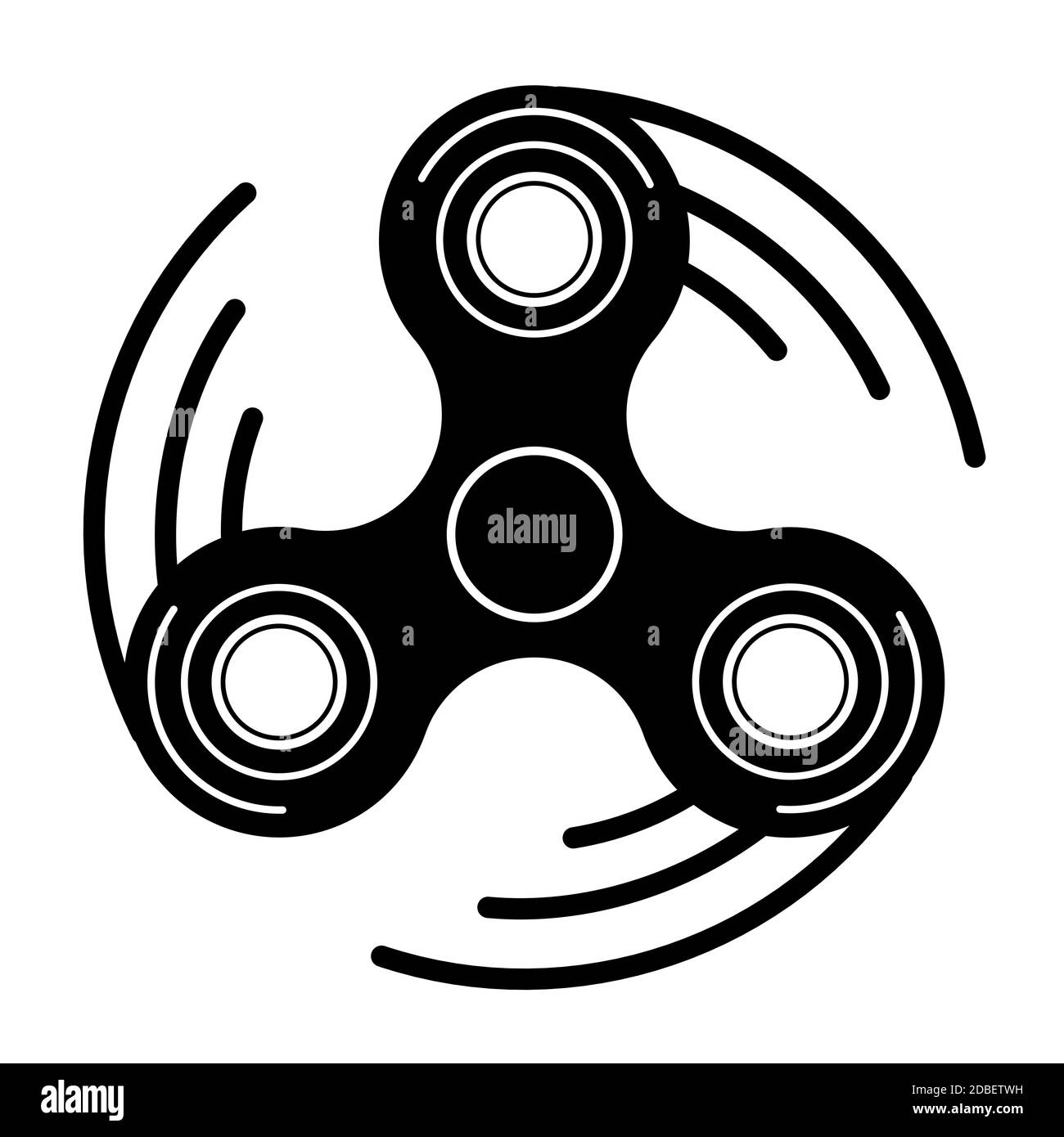 Vector modern spinner black icon on white background. Logo symbol Stock ...