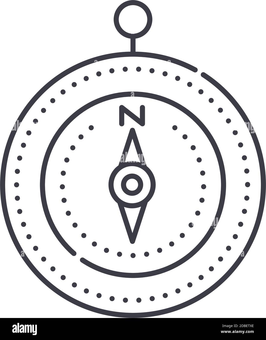 Compass icon, linear isolated illustration, thin line vector, web ...
