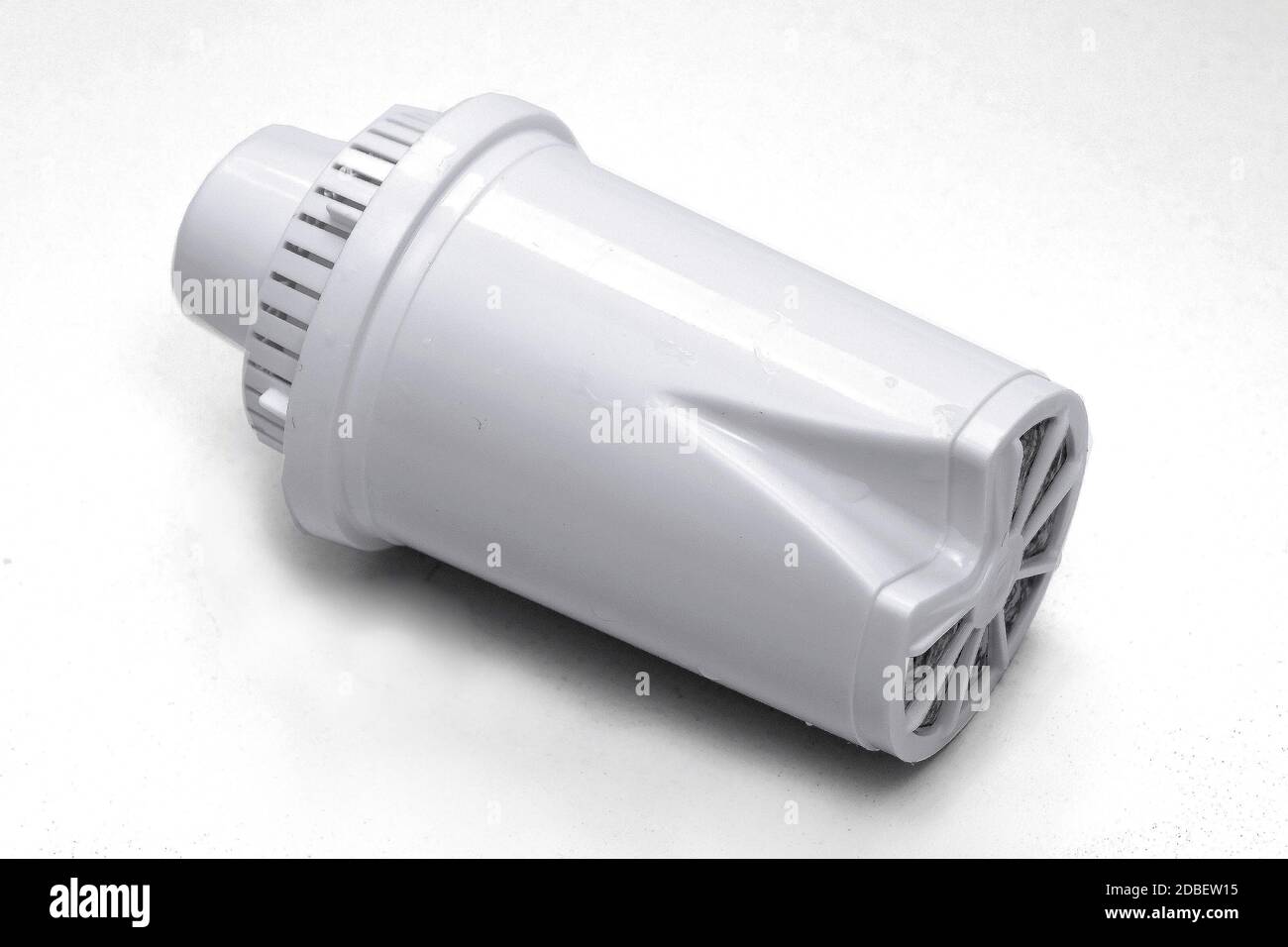 Pitcher water plastic purification filter on white background Stock ...