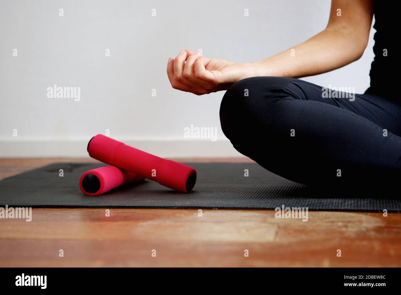Close up body part of yoga woman meditating Stock Photo - Alamy