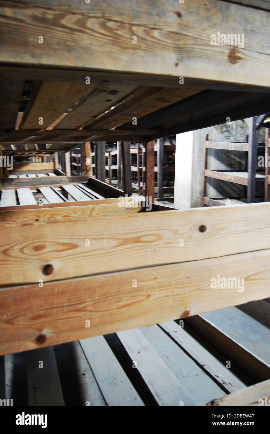 Interior of barracks in Auschwitz concentration camp Stock Photo - Alamy