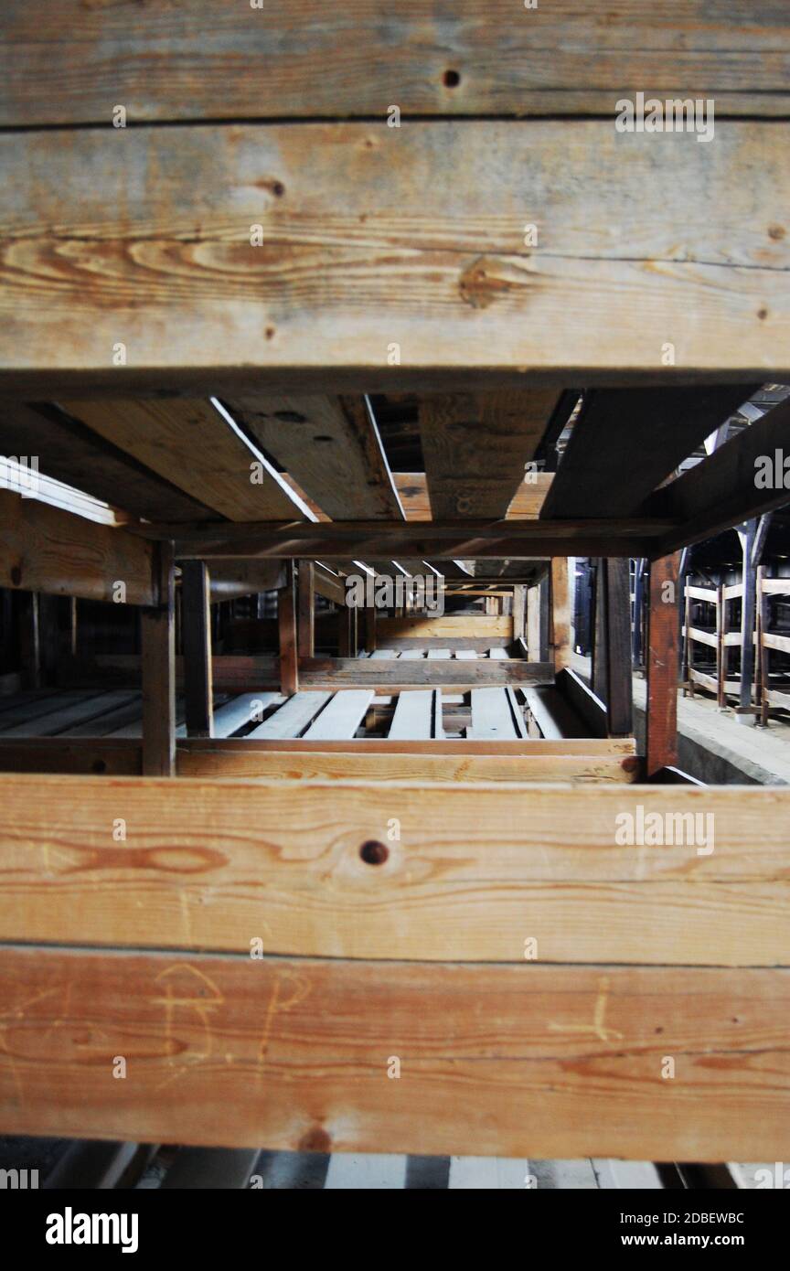 Interior of barracks in Auschwitz concentration camp Stock Photo - Alamy
