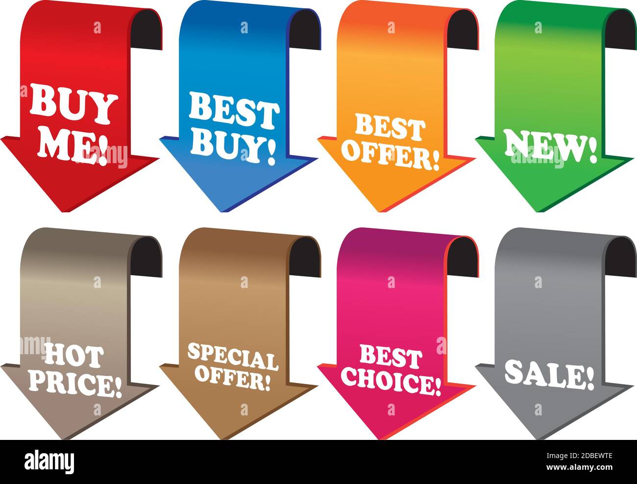 Promotional sale labels with price percent cut. Vector illustration ...