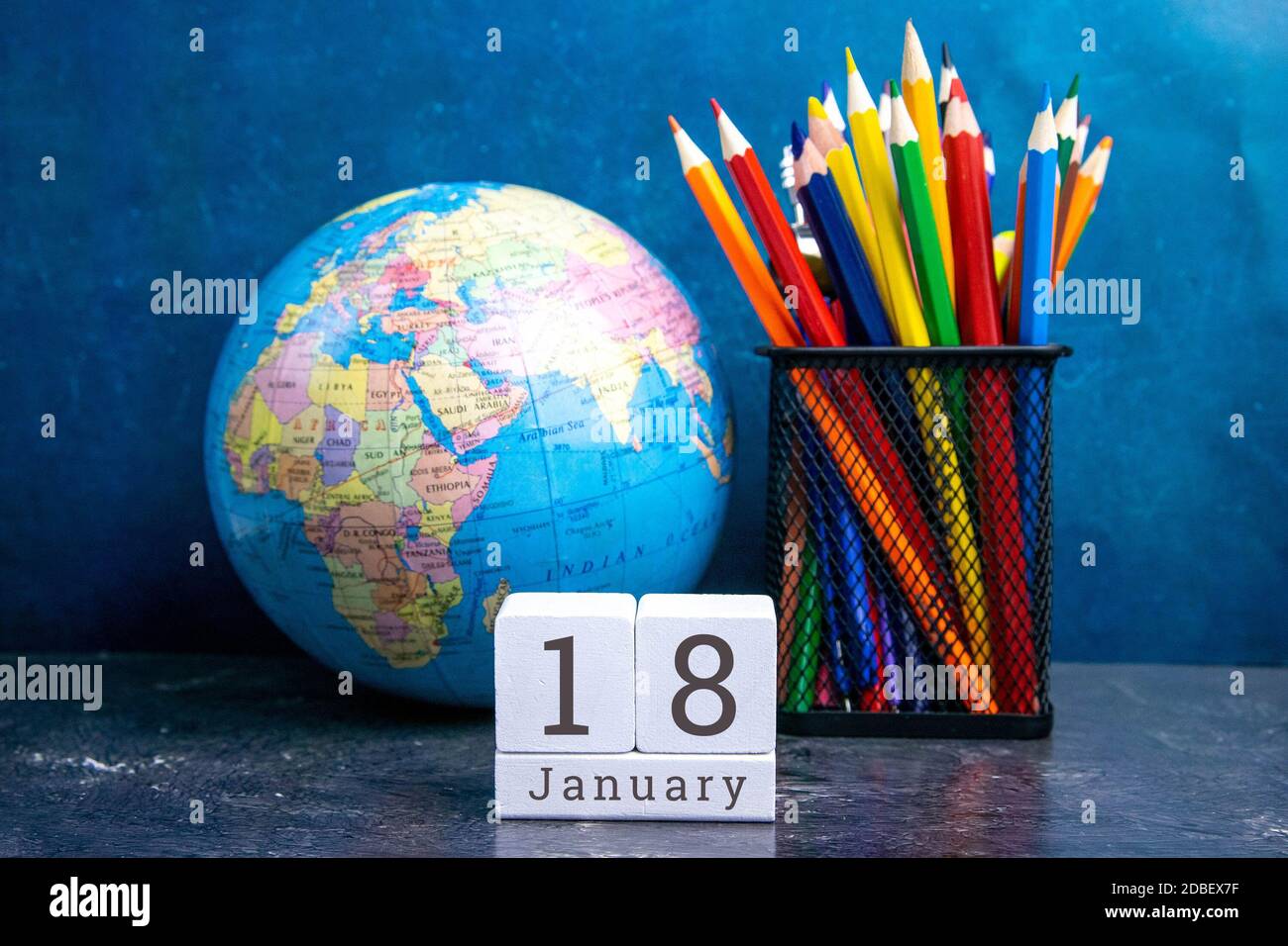 January 18 on the wooden calendar.The eighteenth day of the winter ...