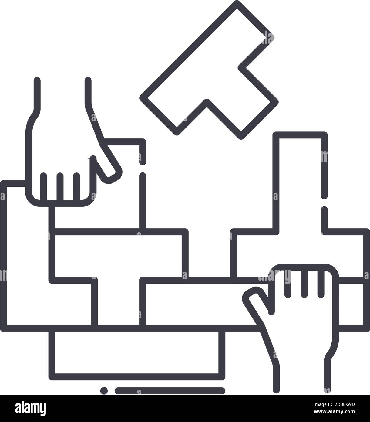 Co creation icon, linear isolated illustration, thin line vector, web ...