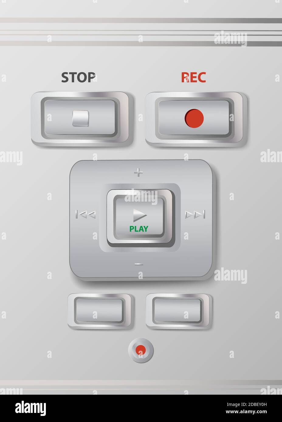 Vector showing closeup view of a buttons on a digital voice recorder ...