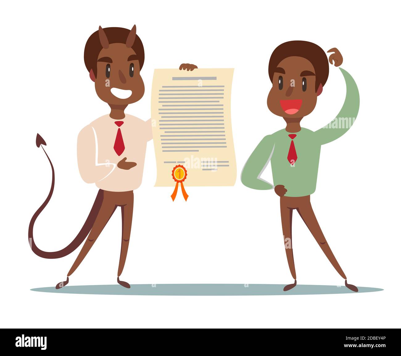 Evil businessman offering contract. Devil's contract Stock Vector Image ...