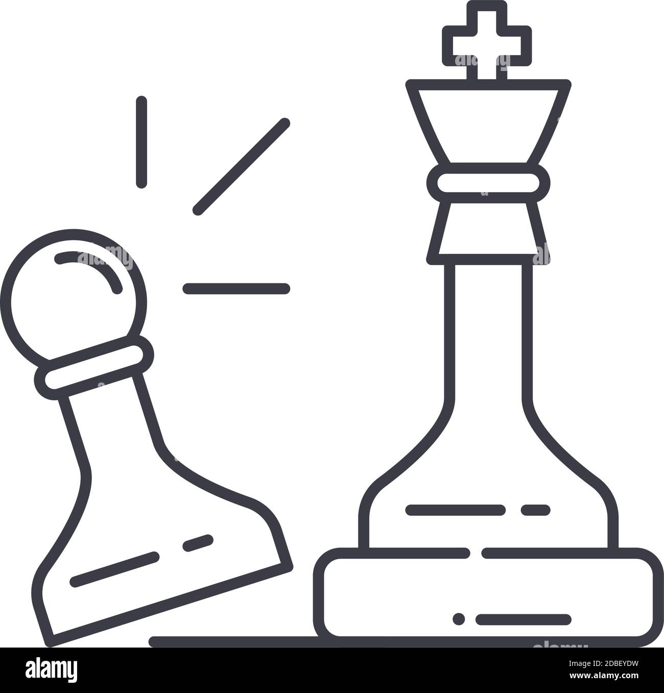 Competitive strategy icon, linear isolated illustration, thin line ...