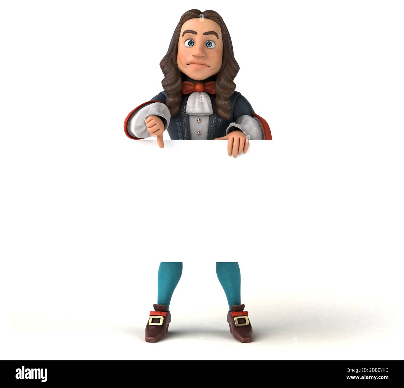 3D Illustration of a cartoon man in historical baroque costume Stock ...