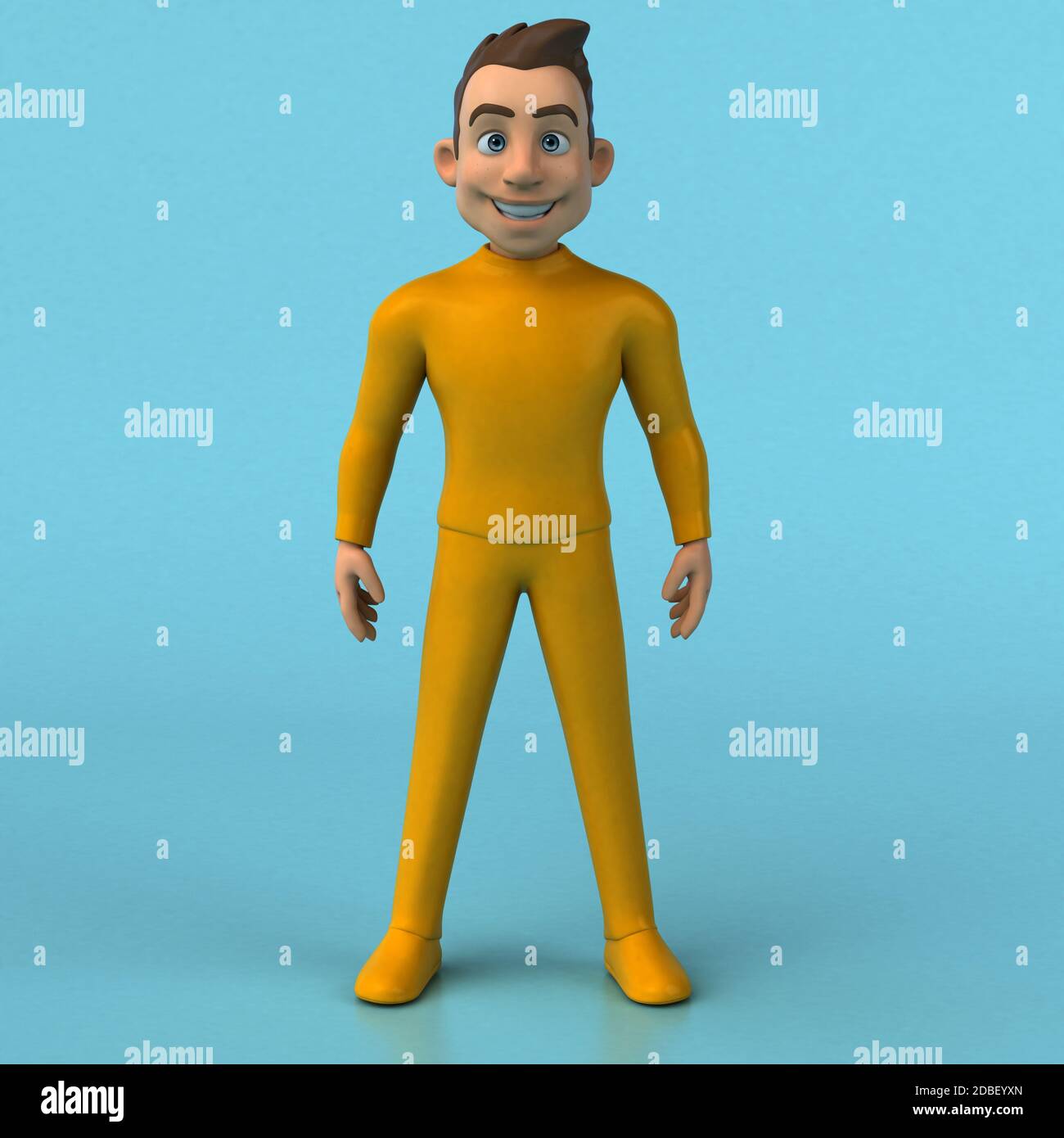 Fun 3D cartoon yellow character Stock Photo - Alamy