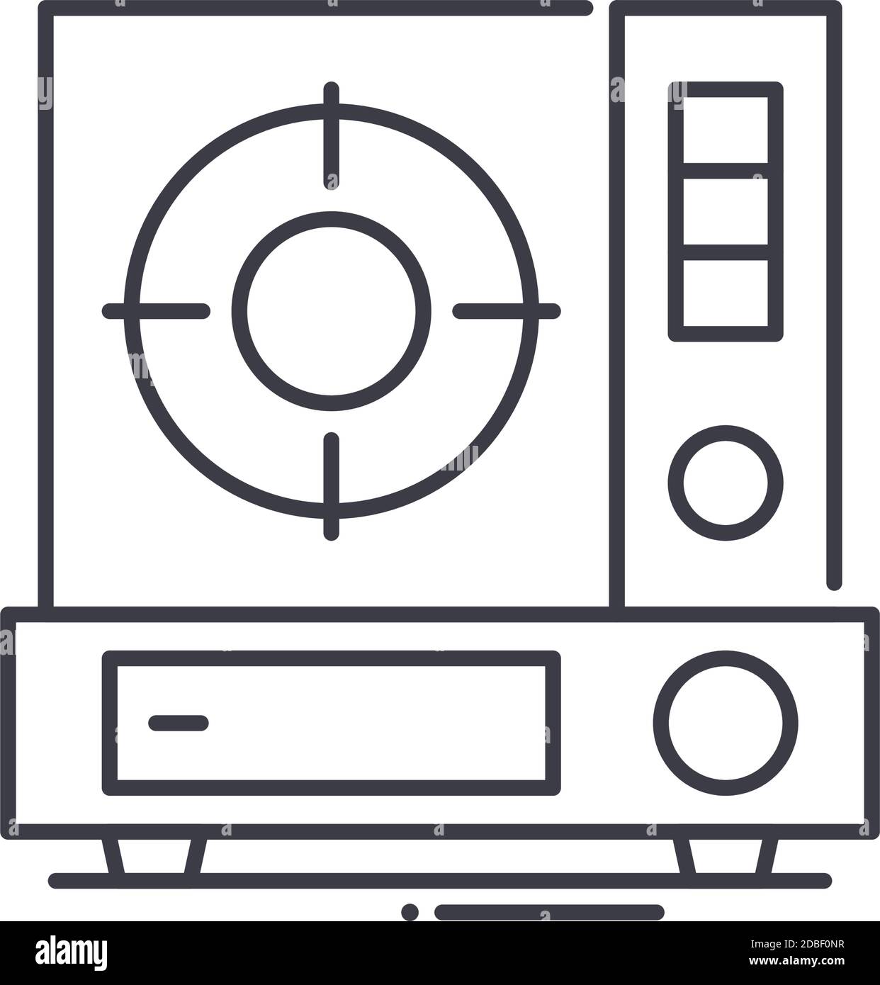 Compact gas stove icon, linear isolated illustration, thin line vector, web design sign, outline ...