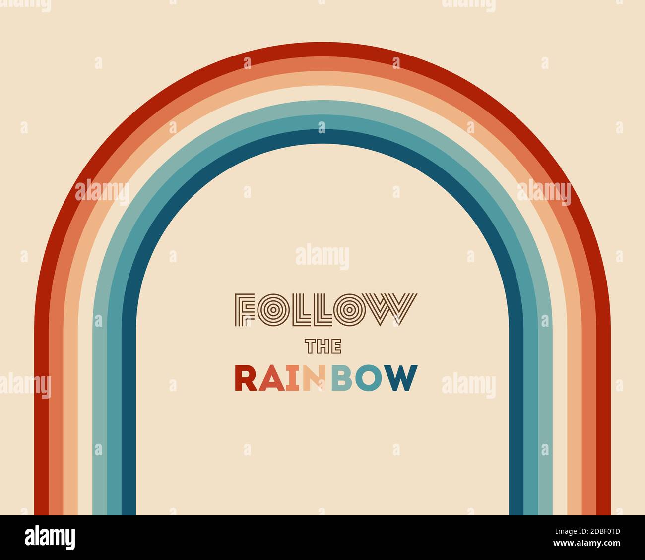 Retrowave 80s art retro rainbow vector illustration with inspirational ...