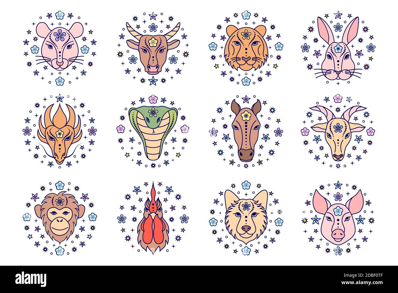 Chinese zodiac signs Stock Vector Image & Art - Alamy