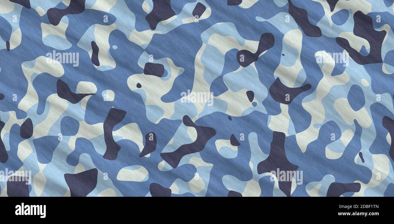 Blue Army Camouflage Background. Navy Military Camo Clothing Texture ...