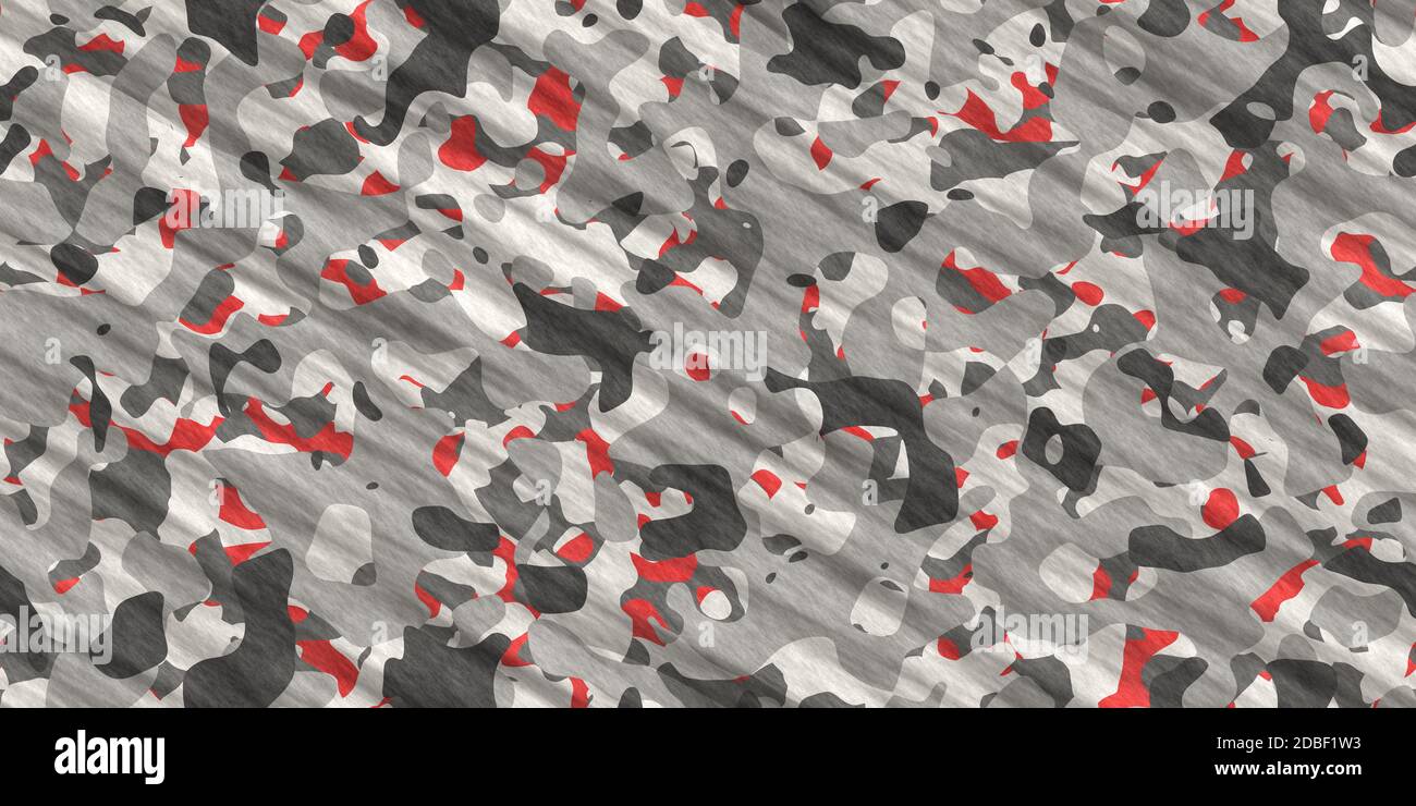 Gray Red Army Camouflage Background. Military Uniform Clothing Texture ...