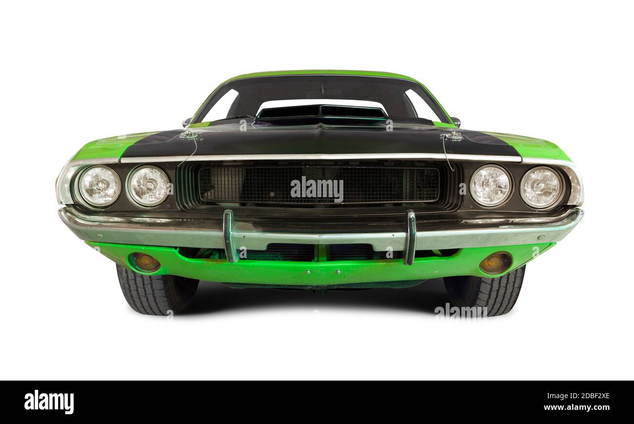 American muscle car isolated on white Stock Photo - Alamy