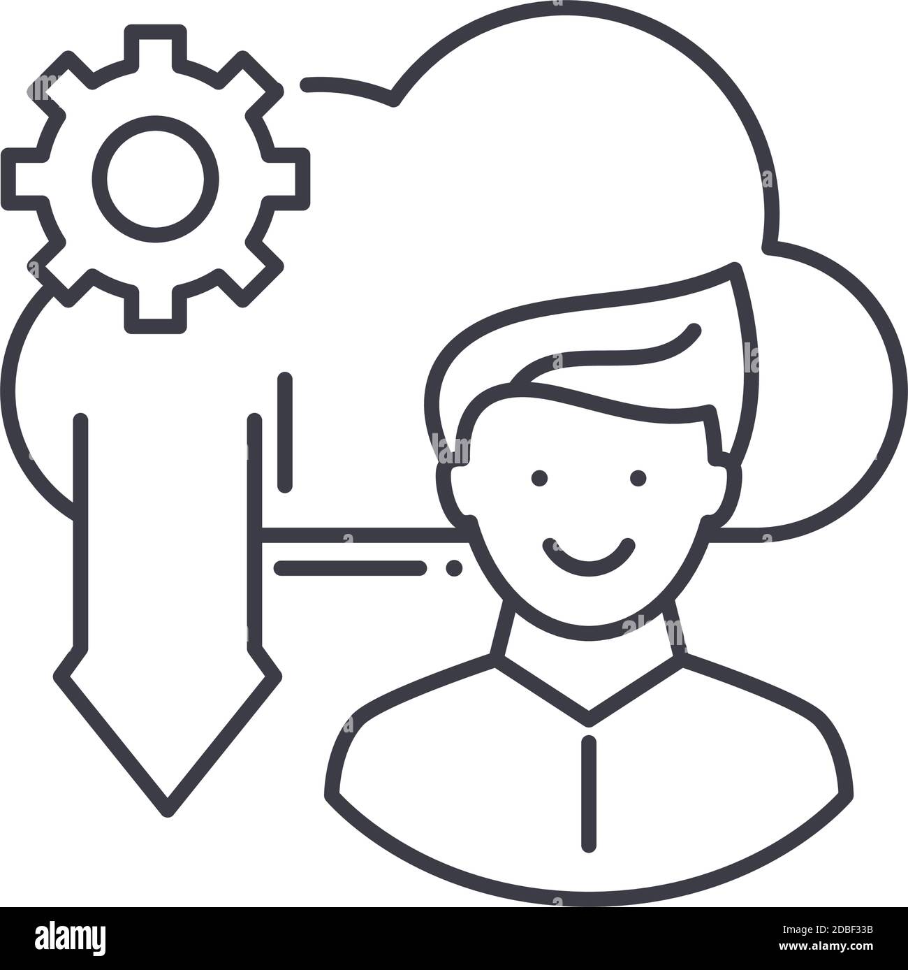 Cloud provider icon, linear isolated illustration, thin line vector ...