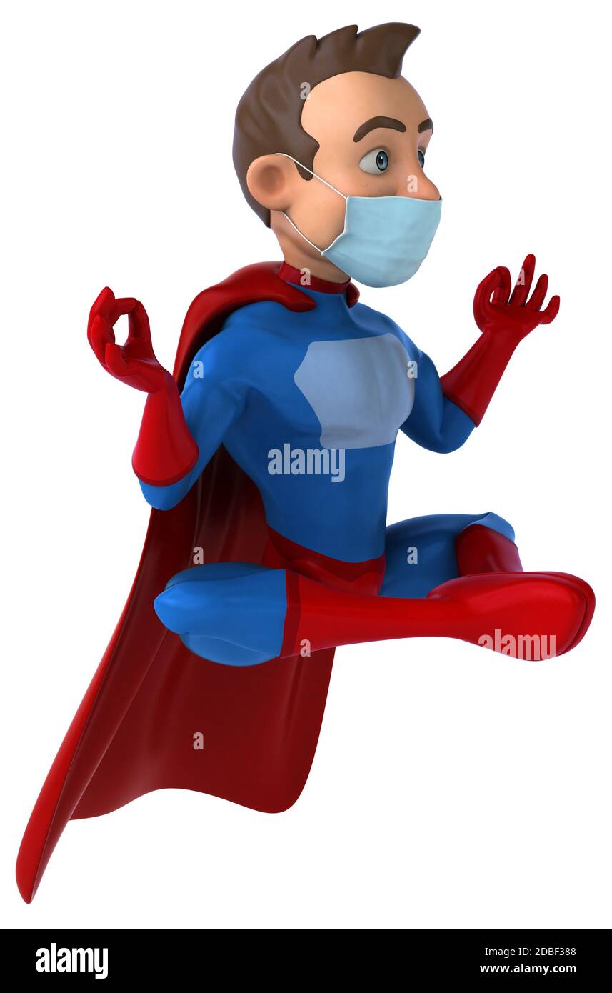 Fun cartoon superhero character with a mask Stock Photo - Alamy