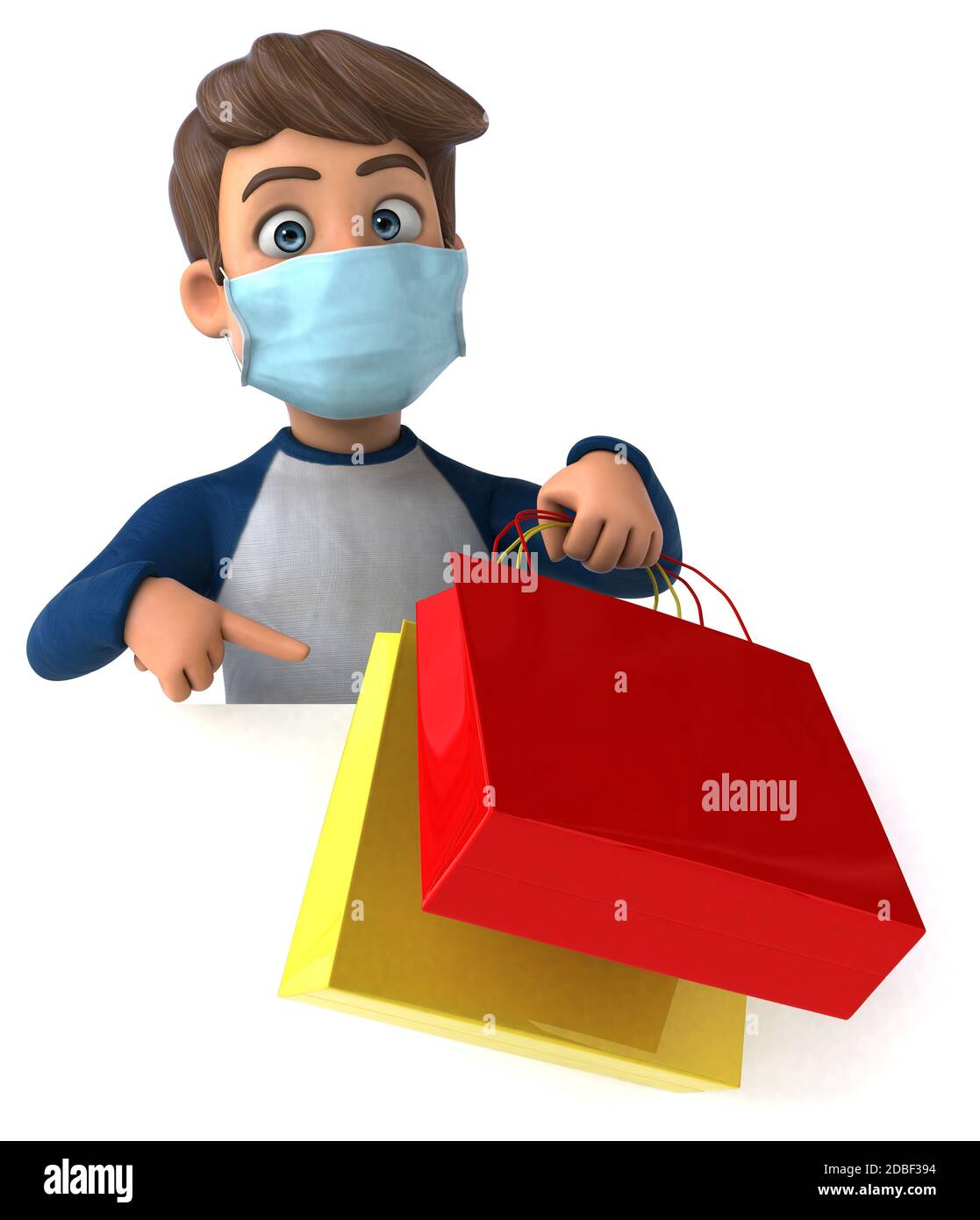 Fun cartoon kid character with a mask Stock Photo - Alamy