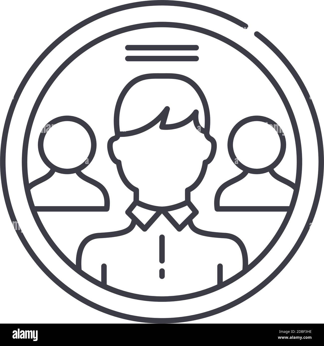 Community icon, linear isolated illustration, thin line vector, web ...