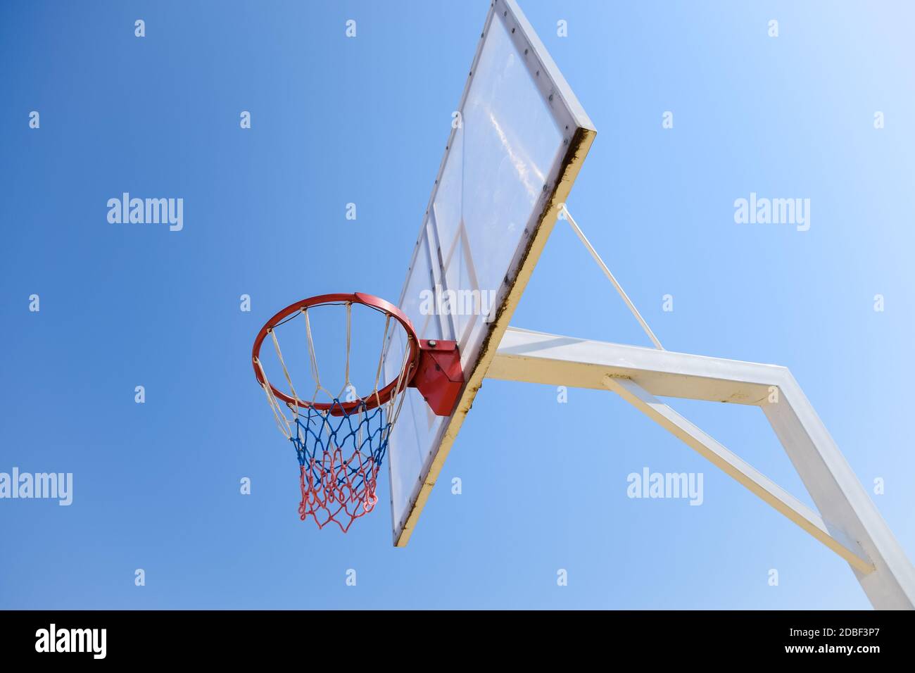 Basketball backboard on background building hi-res stock photography ...
