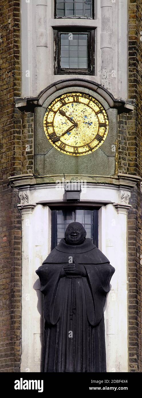 Old friar and decorative golden mosaic clock Stock Photo - Alamy