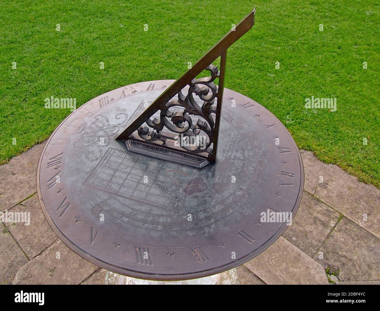 Precisions medieval time measuring machine sun dial Stock Photo - Alamy
