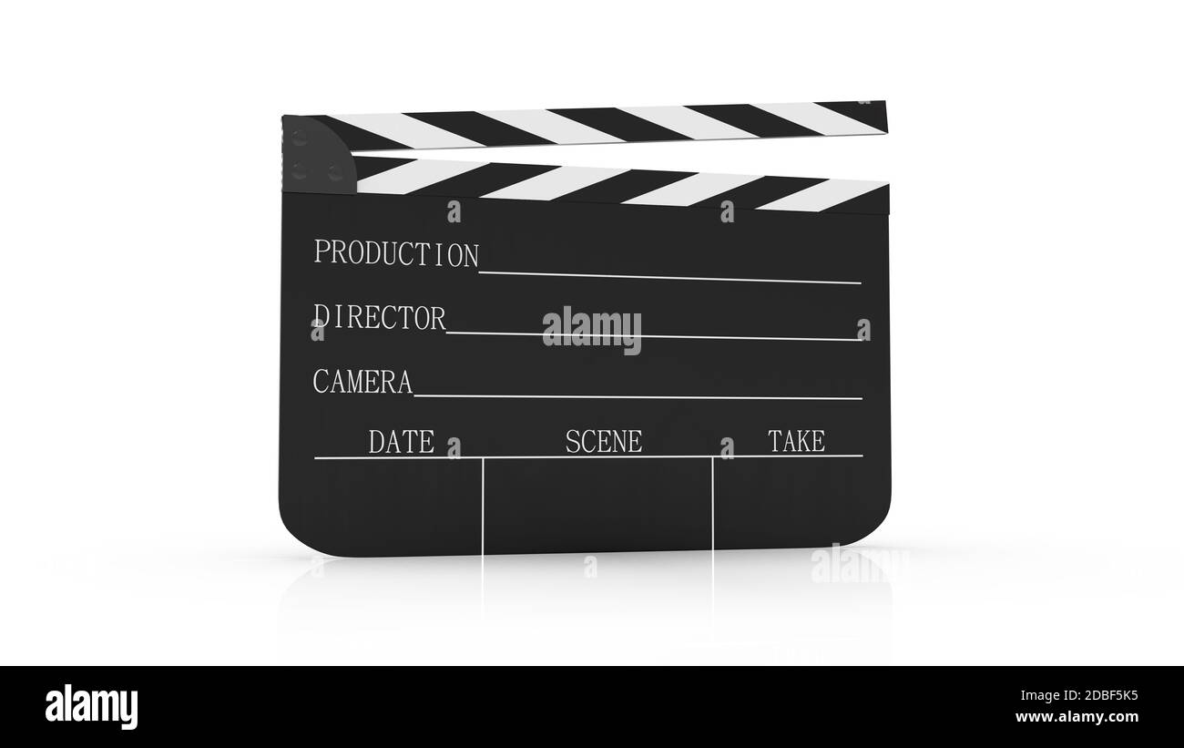 The 3d rendering of Clapper board icon in flat style Stock Photo - Alamy