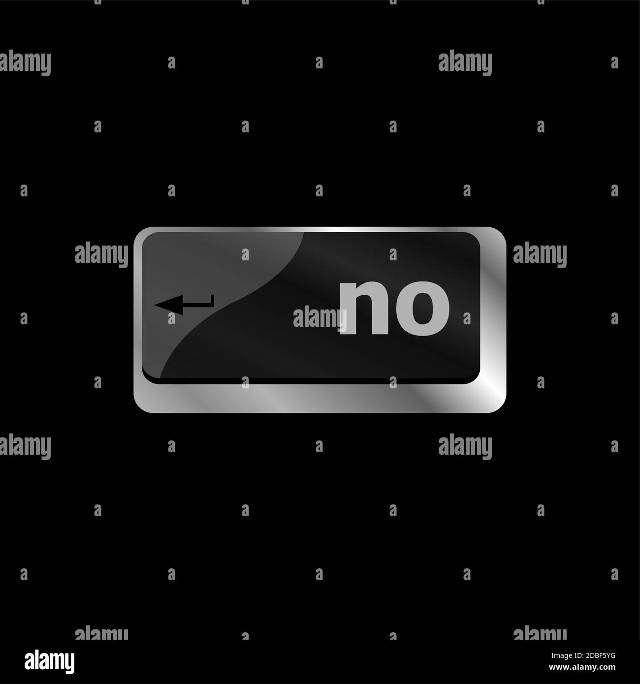 No - text on a button computer keyboard key Stock Photo - Alamy