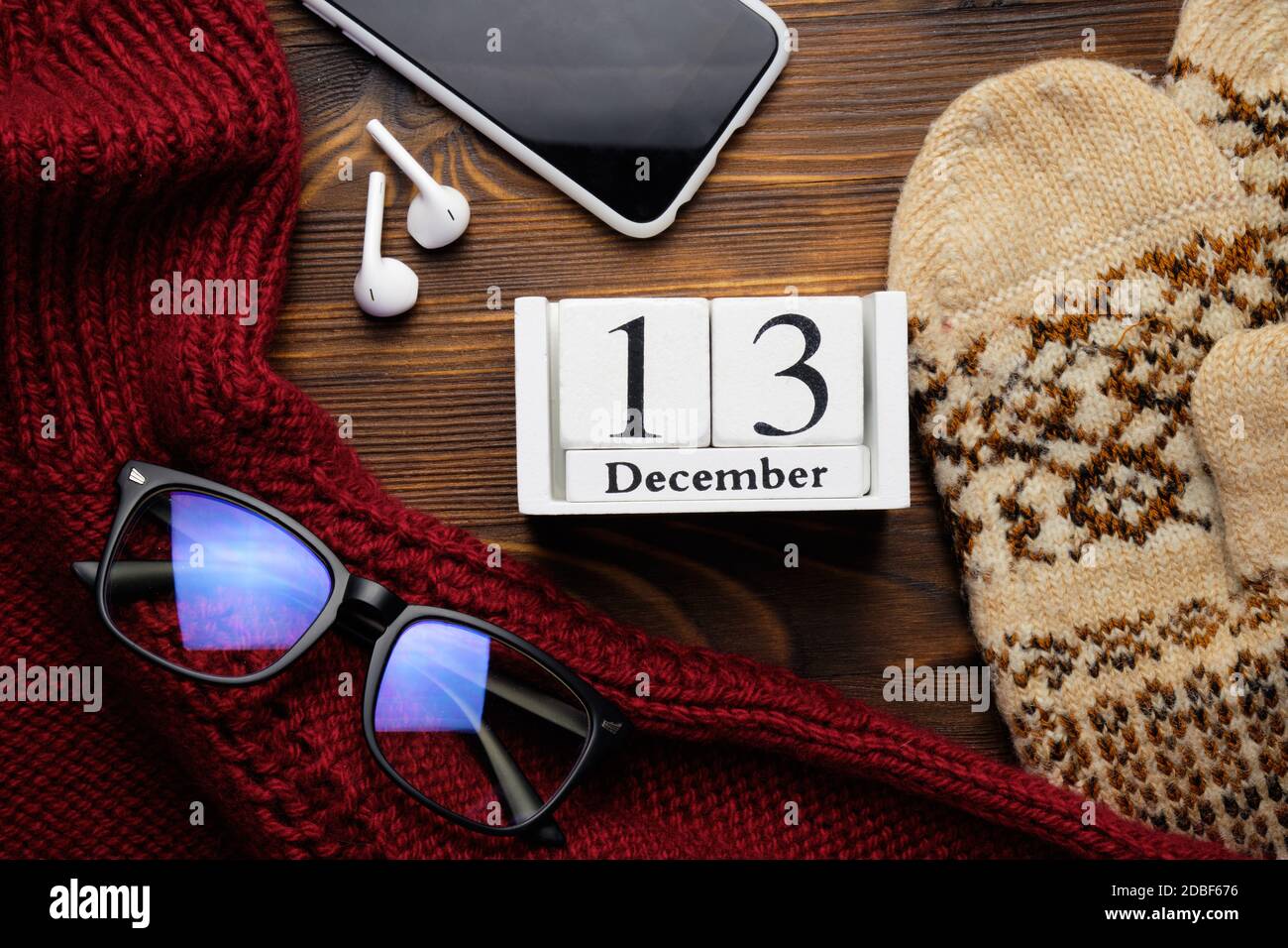 thirteenth day of winter month calendar december Stock Photo - Alamy