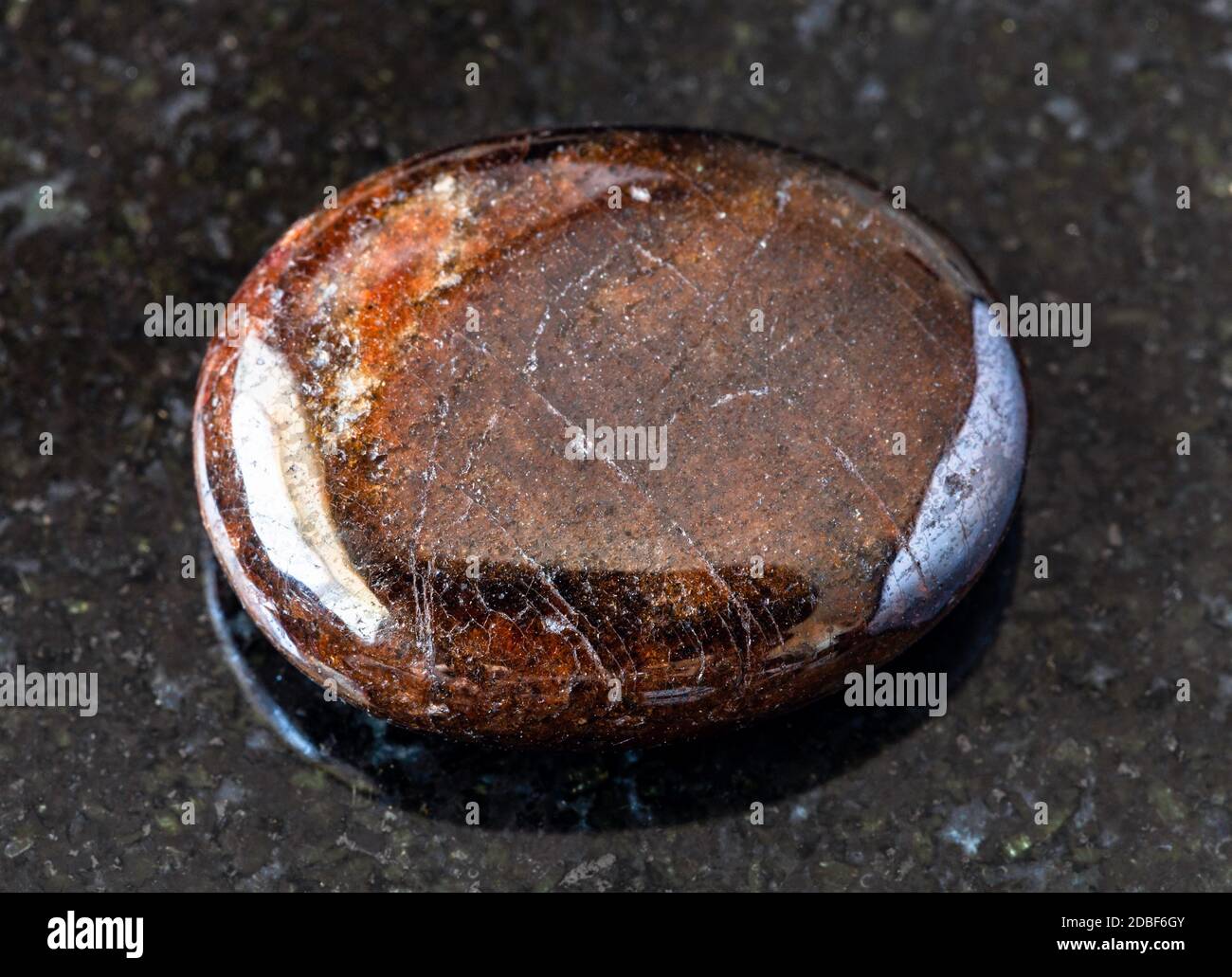 closeup of sample of natural mineral from geological collection ...