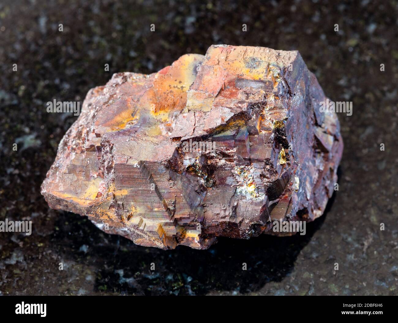 closeup of sample of natural mineral from geological collection ...