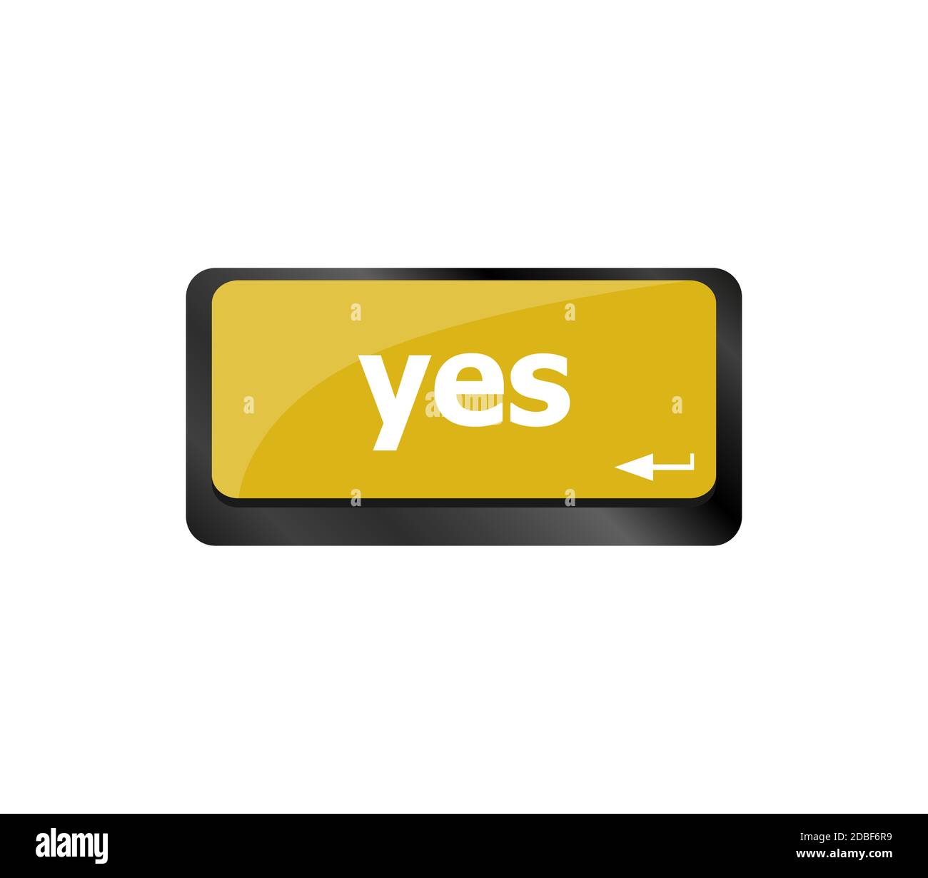 Computer keyboard key with Yes key - business technology Stock Photo ...