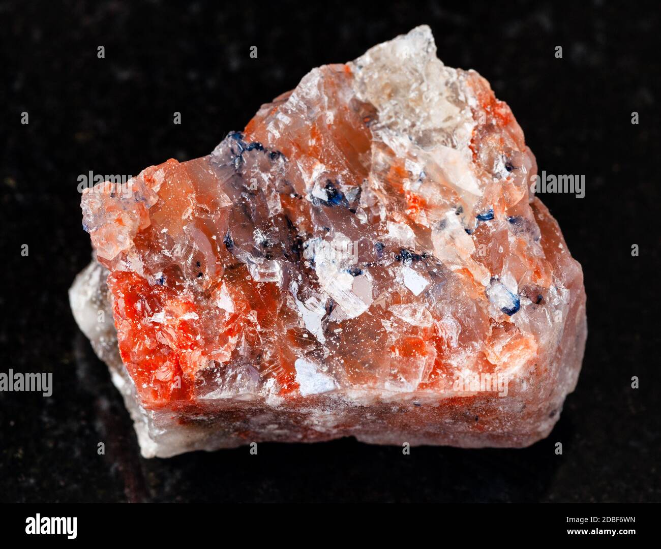 closeup of sample of natural mineral from geological collection - rough ...