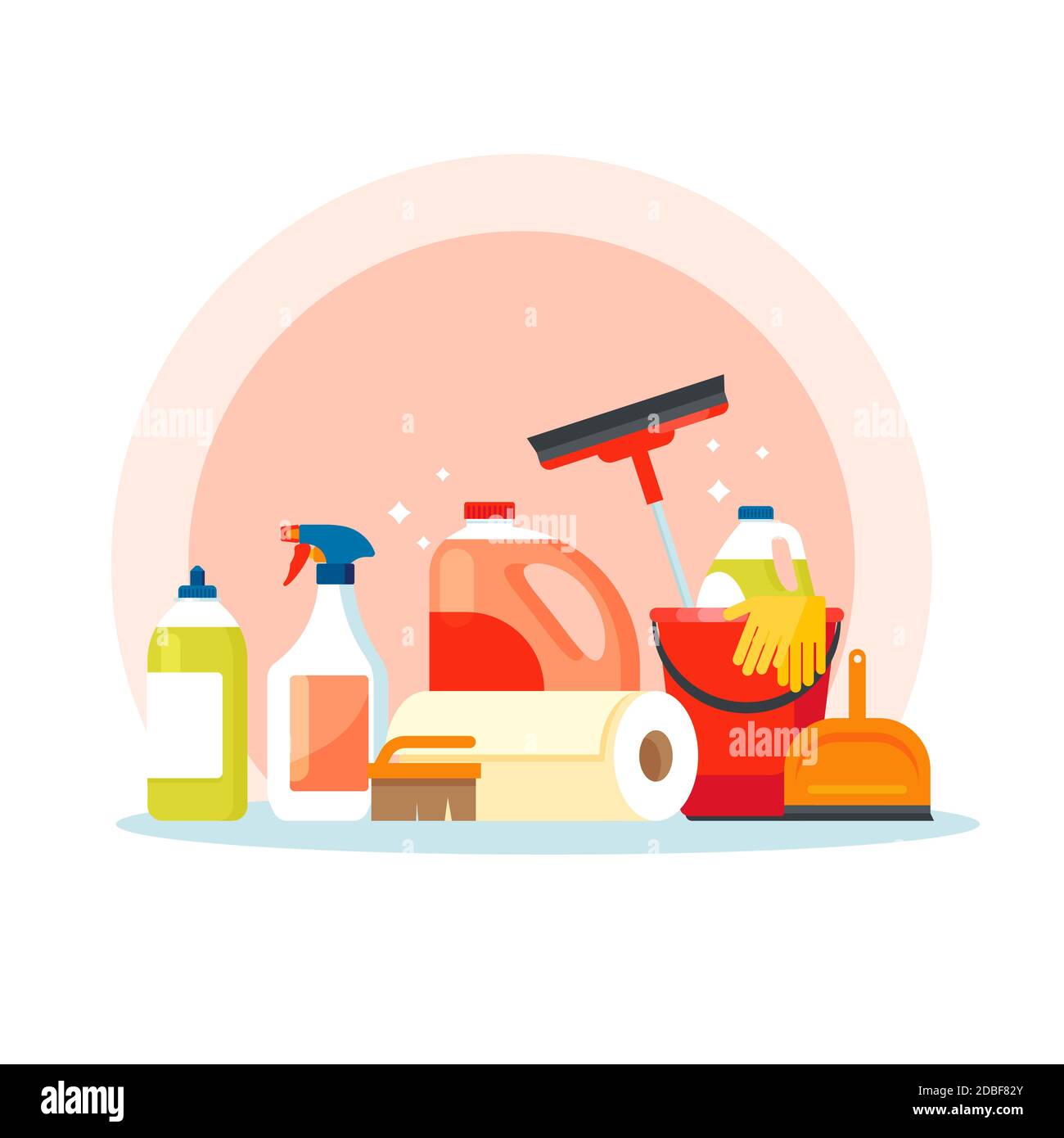Surface cleaning products collection Vector illustration Stock Vector ...