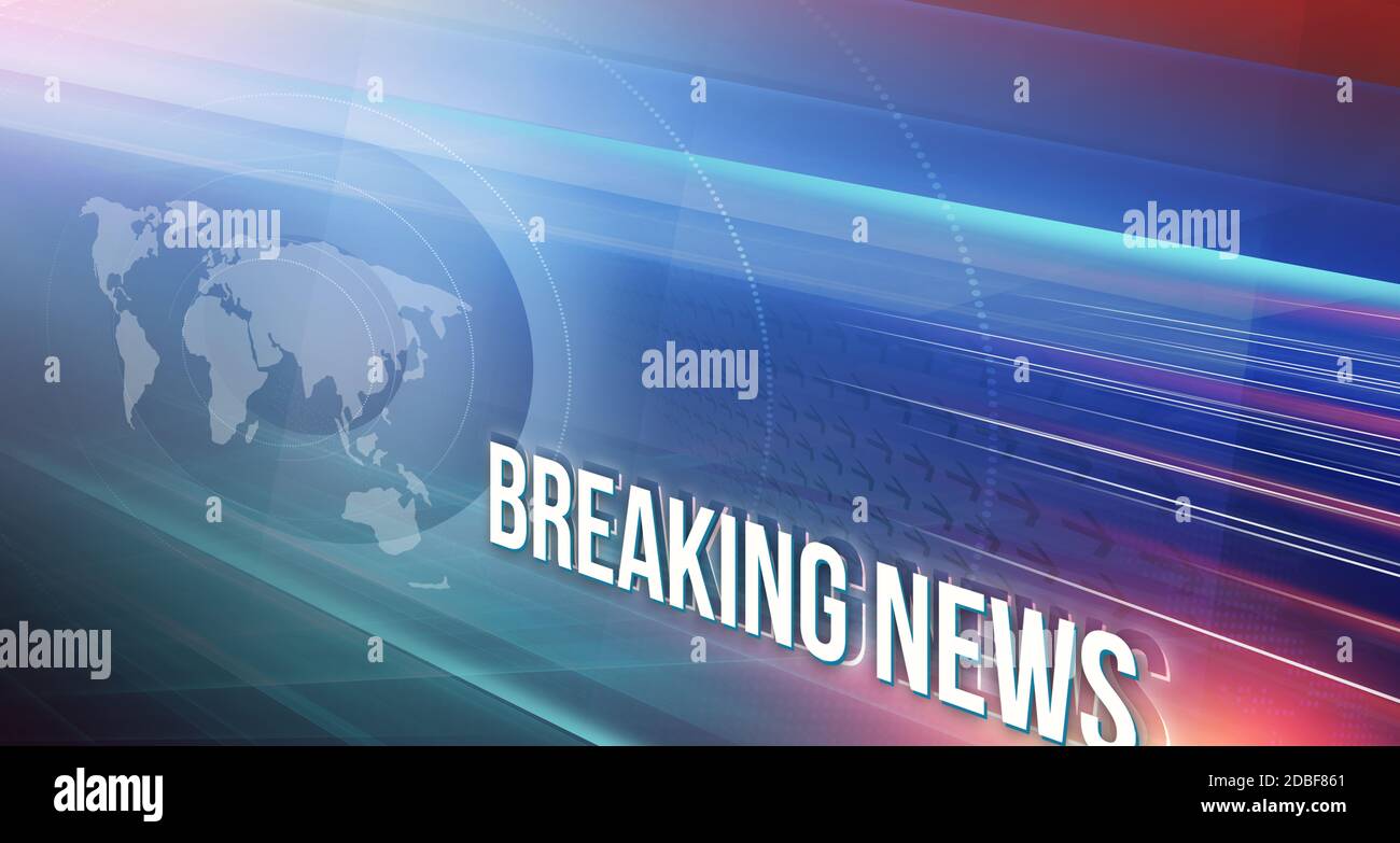Graphical abstract communication background with breaking news text ...