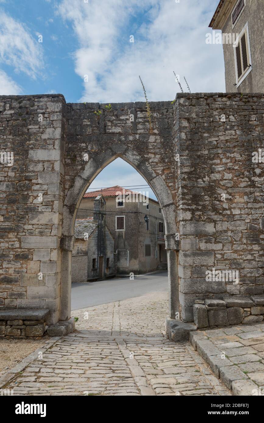 Beautiful ancient stone buildings in Istria, Croatia Stock Photo - Alamy