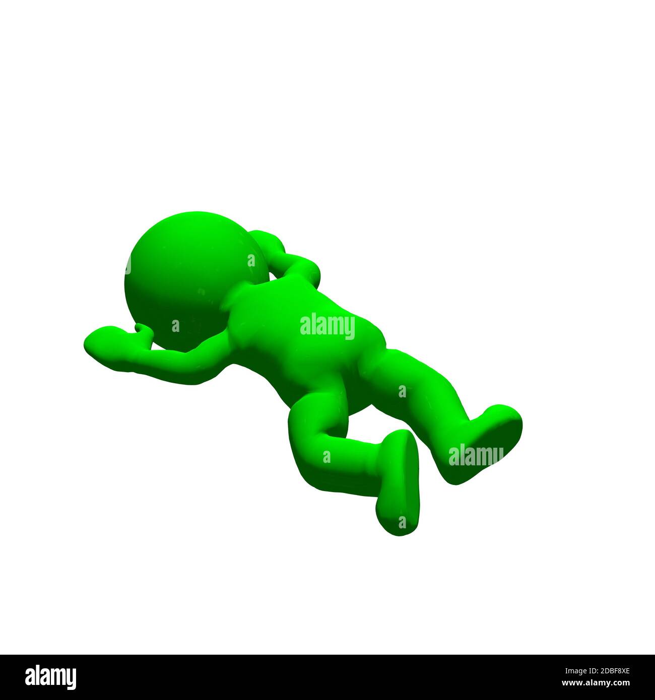Green 3D people in different poses - fall down - on white background ...