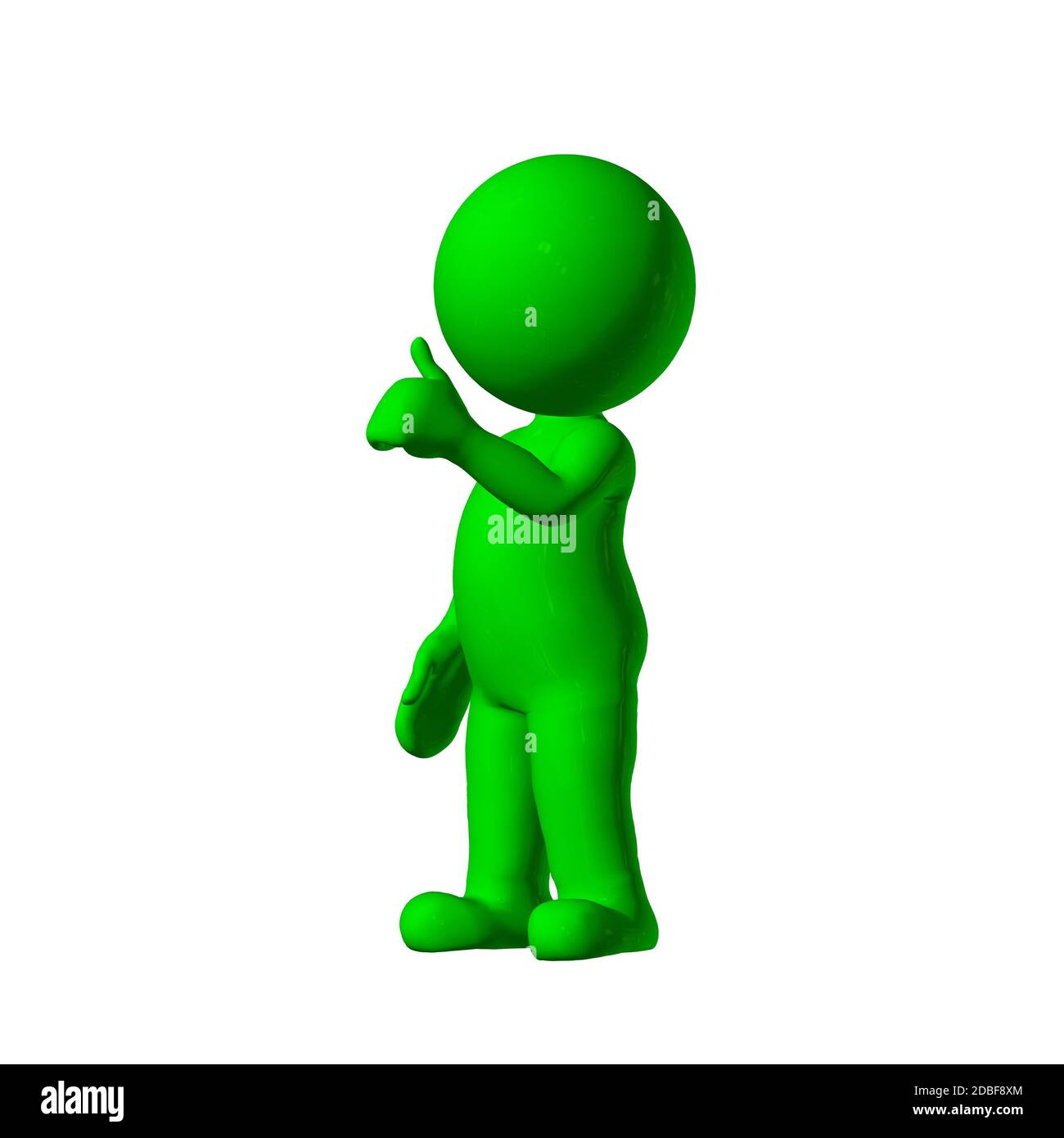 Green 3D people in different poses - agree - on white background Stock ...