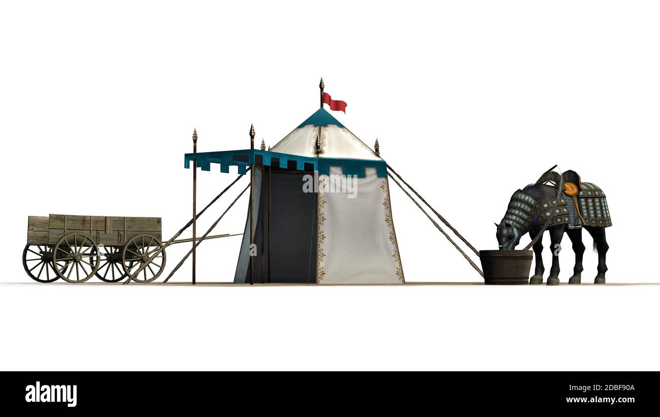 Black white landscape medieval Cut Out Stock Images & Pictures - Alamy