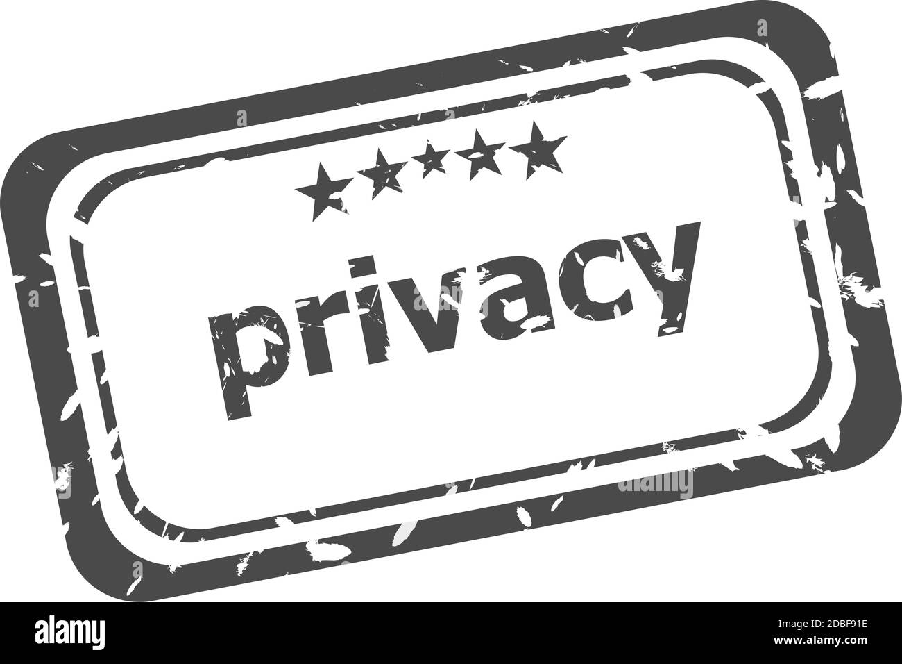 PRIVACY text, on vintage rectangle stamp sign Stock Photo - Alamy
