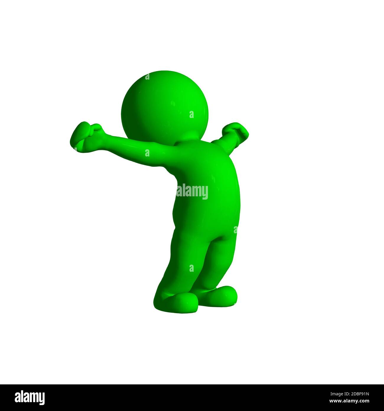 Green 3D people in different poses - stretch - on white background ...