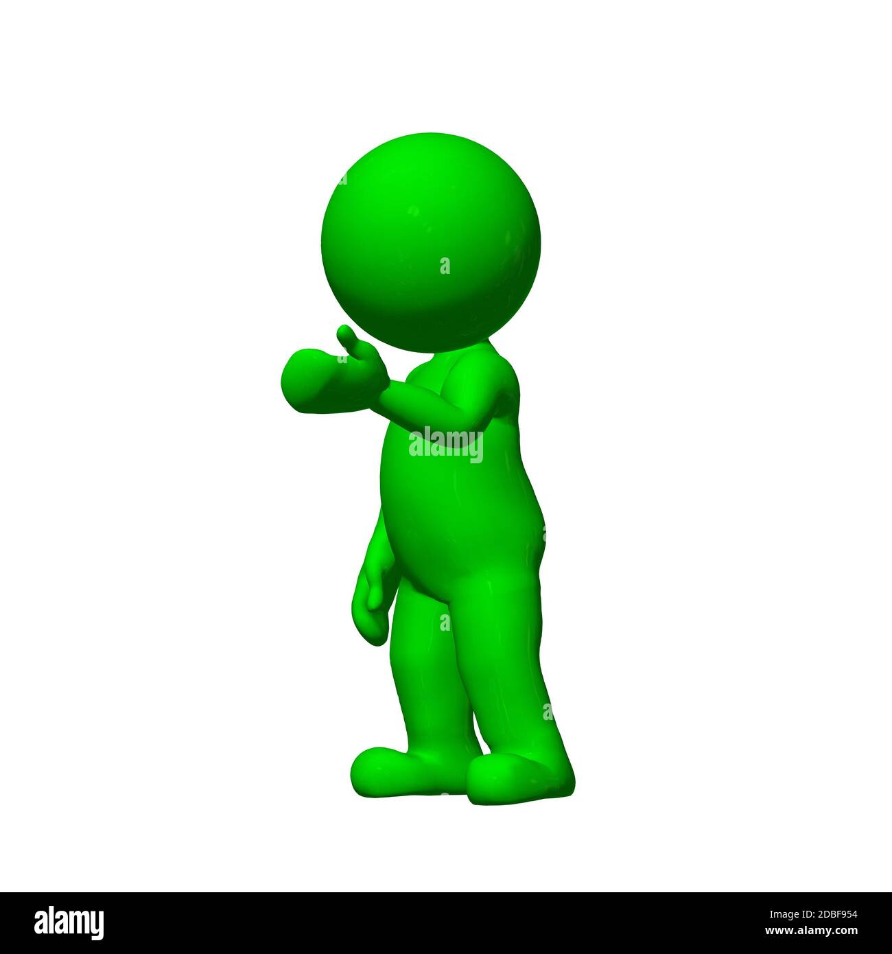 Green 3D people in different poses - talk - on white background Stock ...