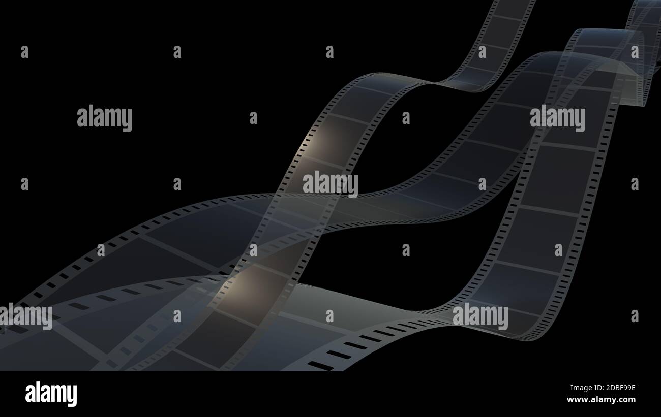The 3d rendering of Film strip isolated with black Stock Photo - Alamy
