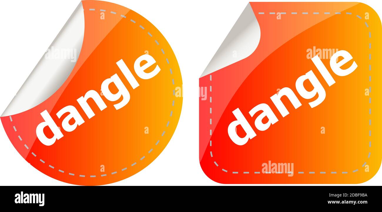 dangle word on stickers web button set, label, icon Stock Photo - Alamy