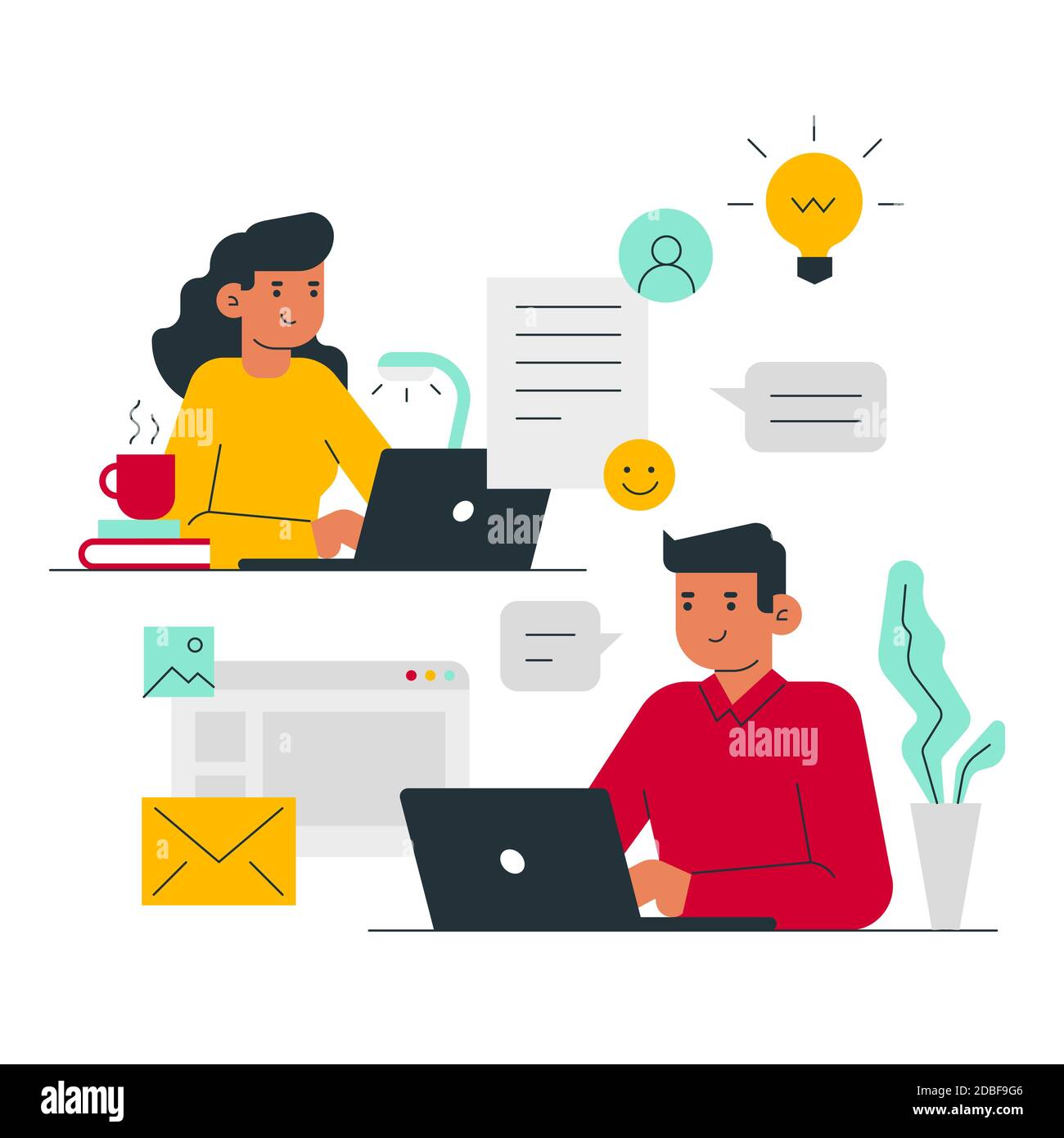 Digital telecommuting Stock Vector Images - Alamy