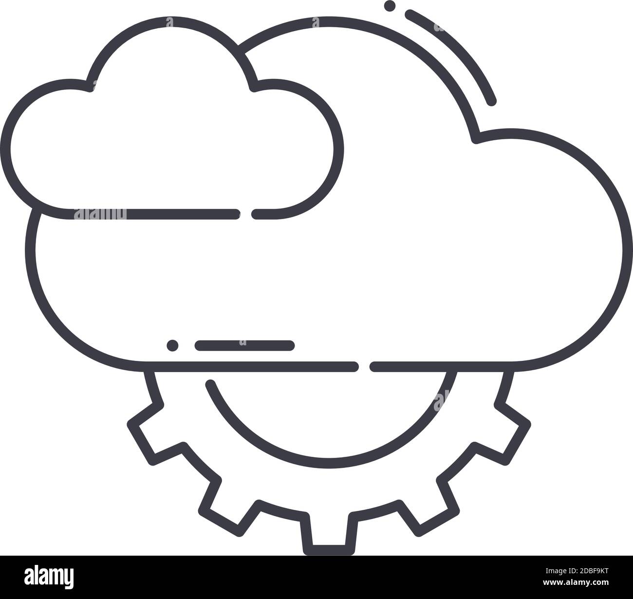 Cloud management concept icon, linear isolated illustration, thin line vector, web design sign ...