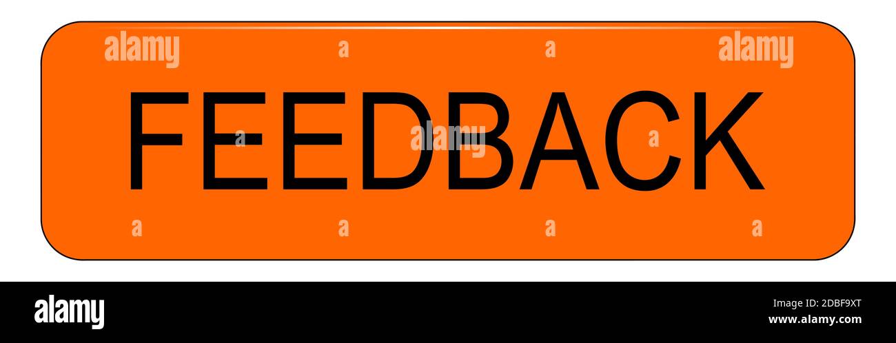 orange Feedback button on white background - illustration Stock Photo ...