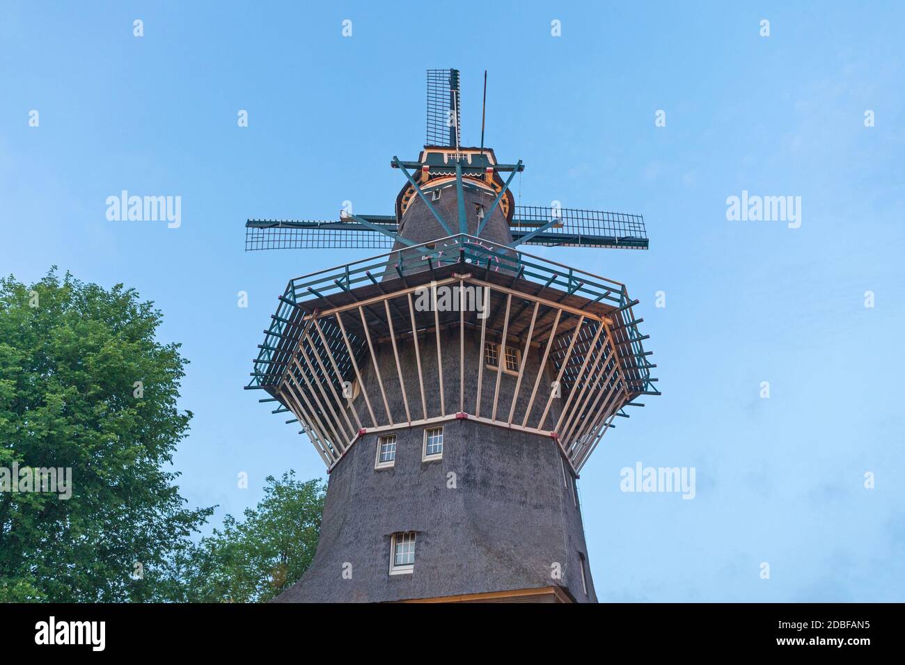 Gooyer Windmill Landmark in Amsterdam Netherlands at Dusk Stock Photo ...