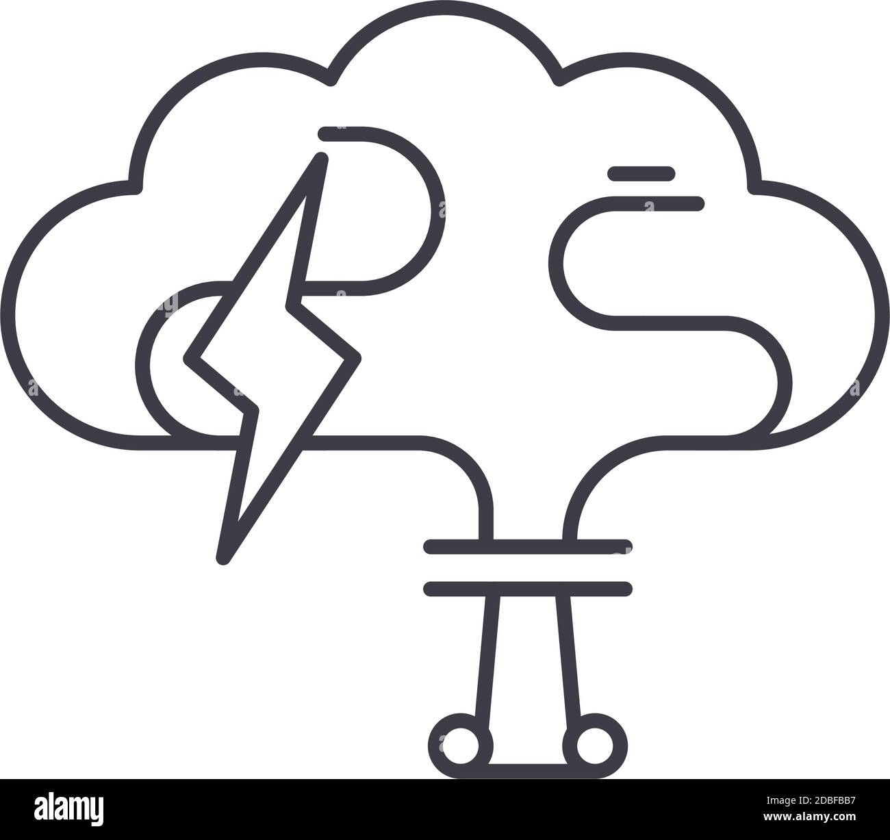 Cloud mind icon, linear isolated illustration, thin line vector, web ...